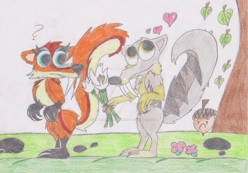 Scrat X Scratte And Acorn By Zalyheartlesstigress On Deviantart