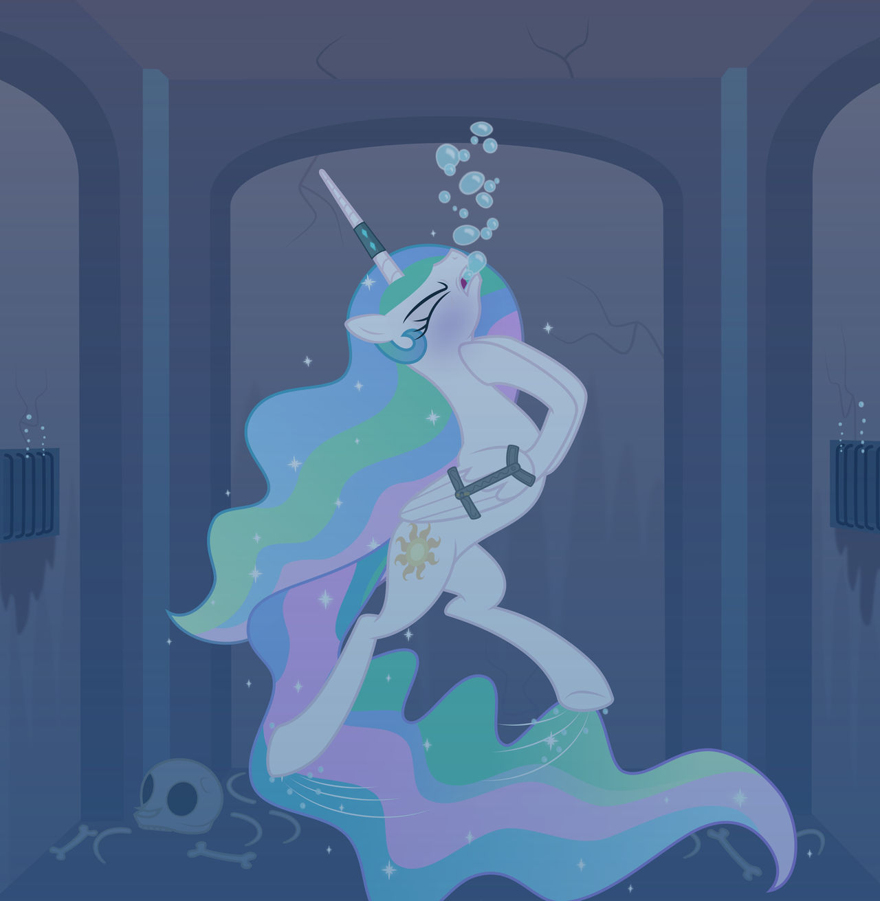 Princess Celestia Underwater Peril By Fedethedox2121 On Deviantart