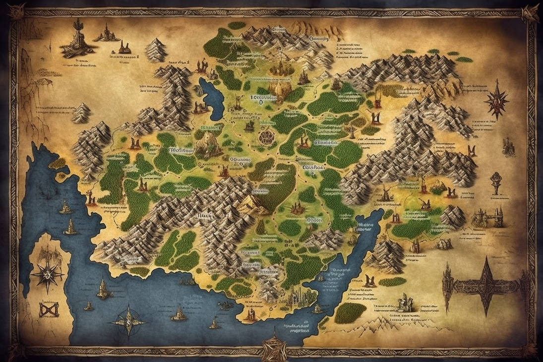 World Map Concept Medieval Fantasy By Bergionstyle On Deviantart