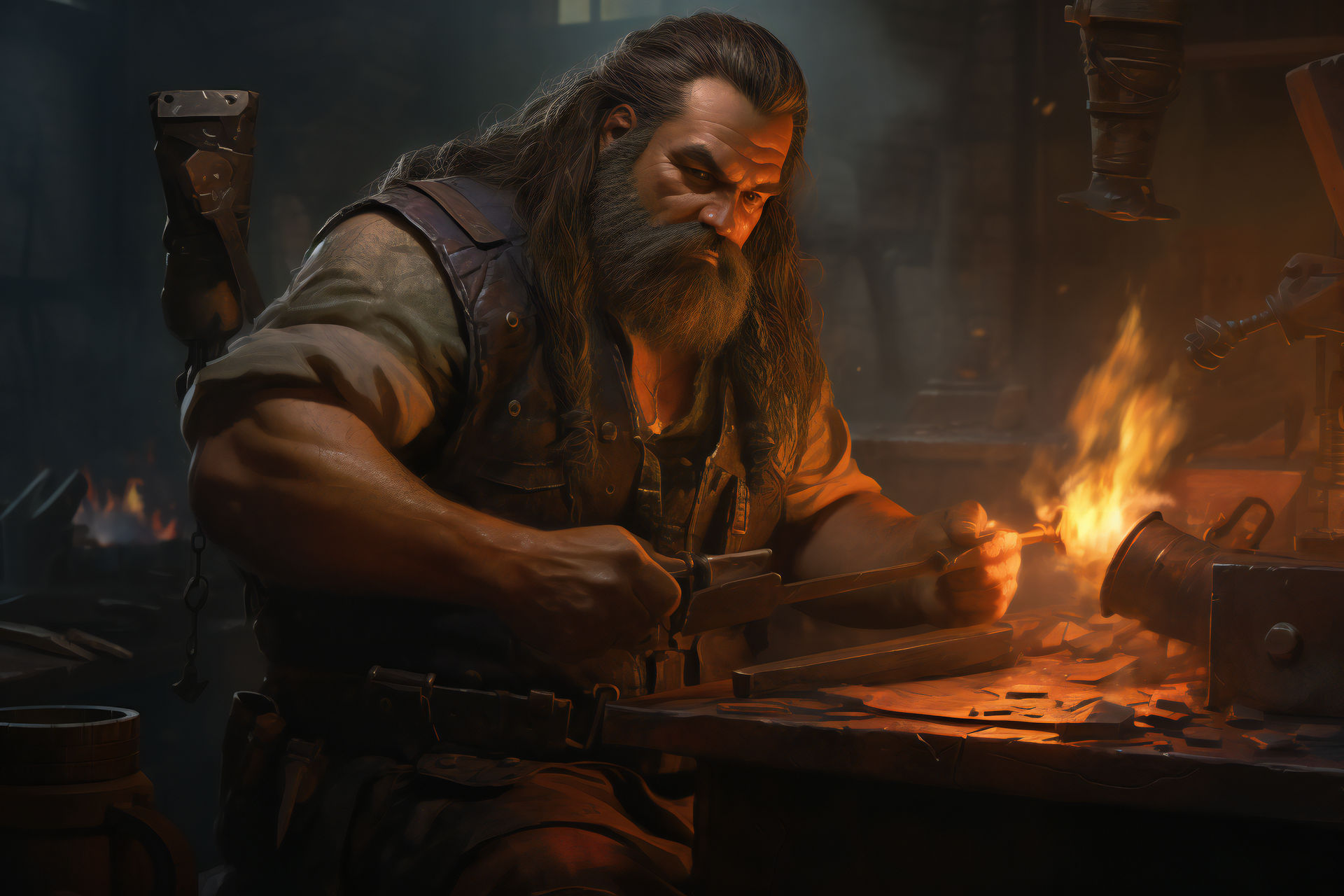 Dnd Dwarf Blacksmith By Bergionstyle On Deviantart