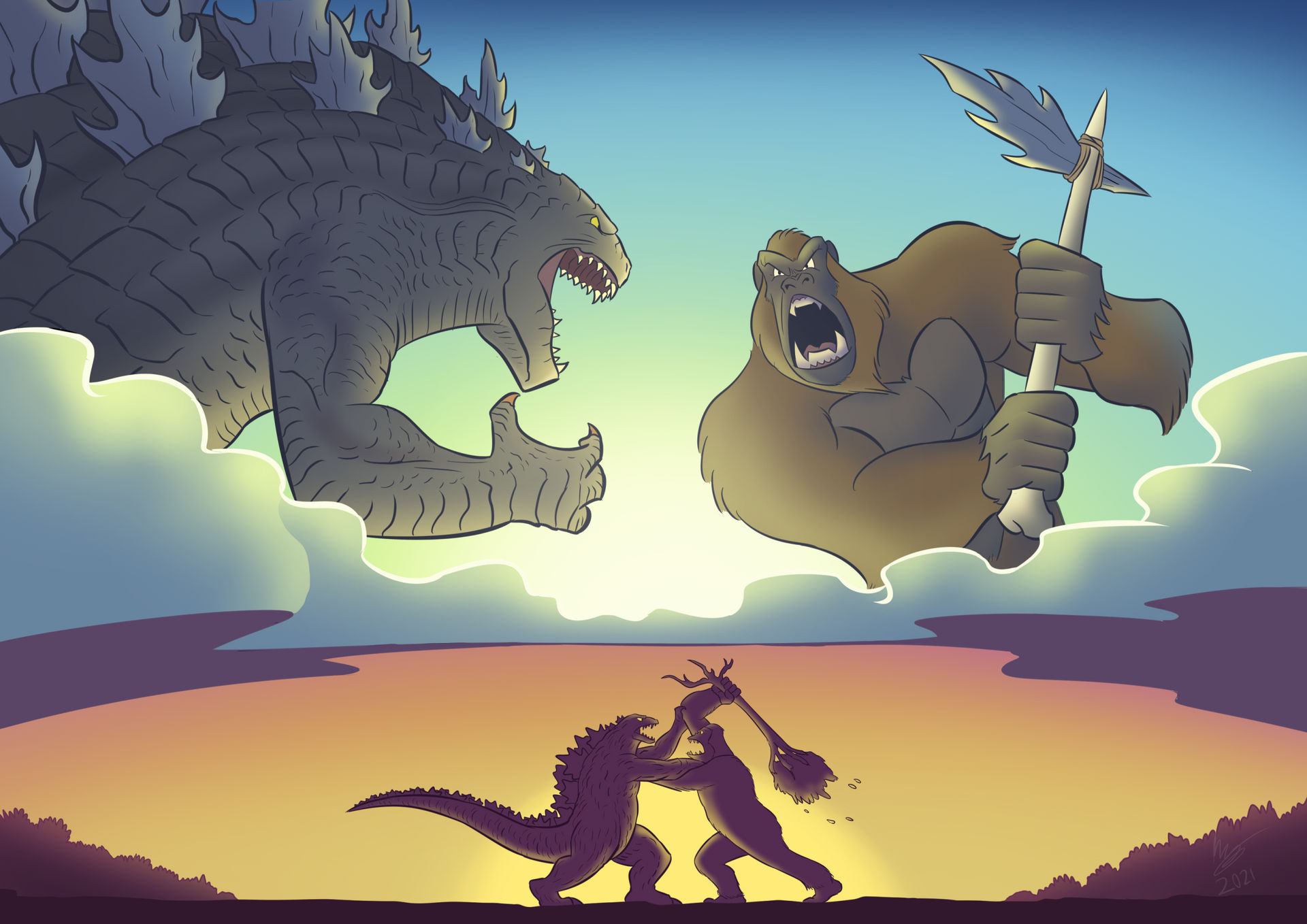 Godzilla Vs Kong Welcoming A New Era By Nazrigar On Deviantart