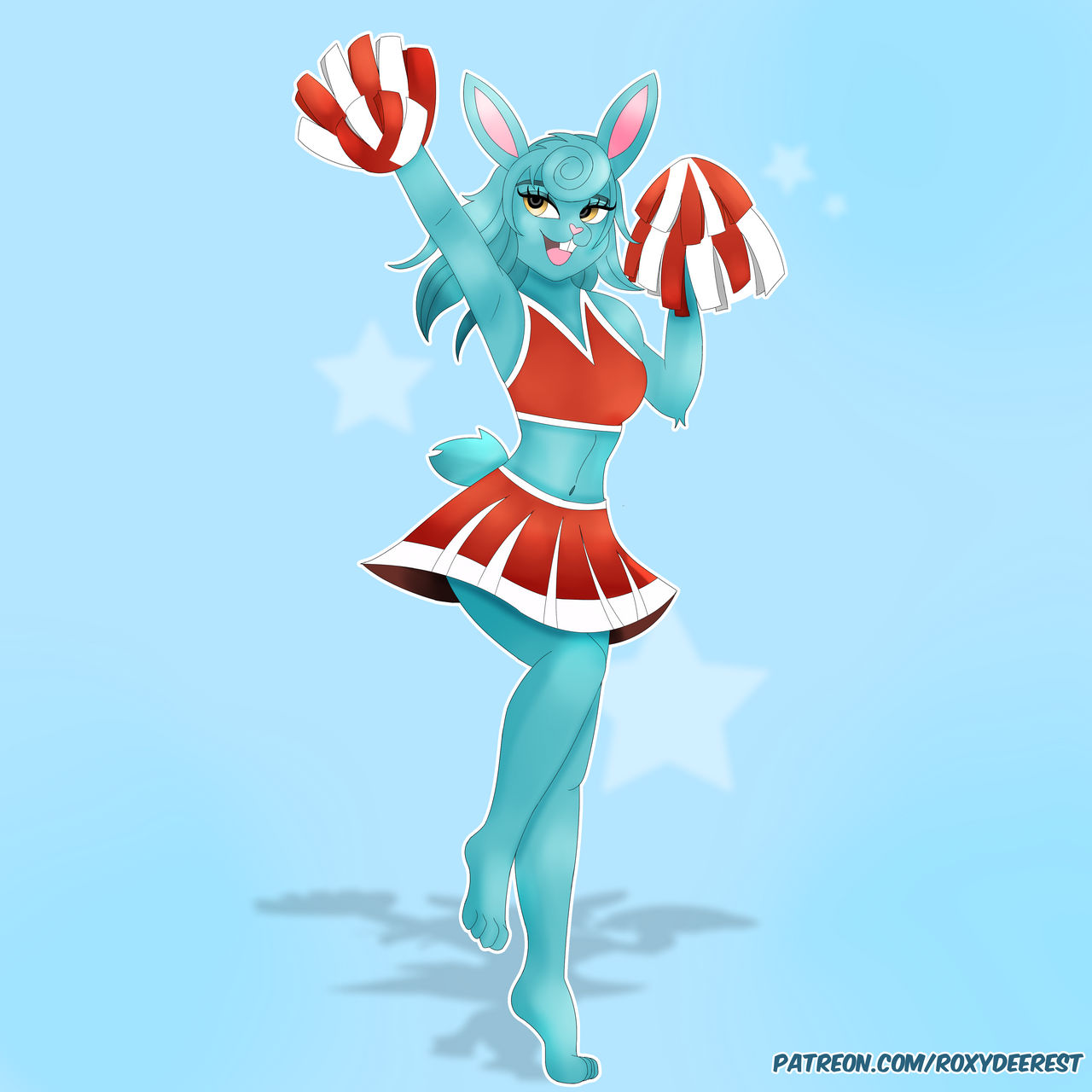 Bunny Cheerleader Commission For Crimsonwolf By Roxydeerest On Deviantart
