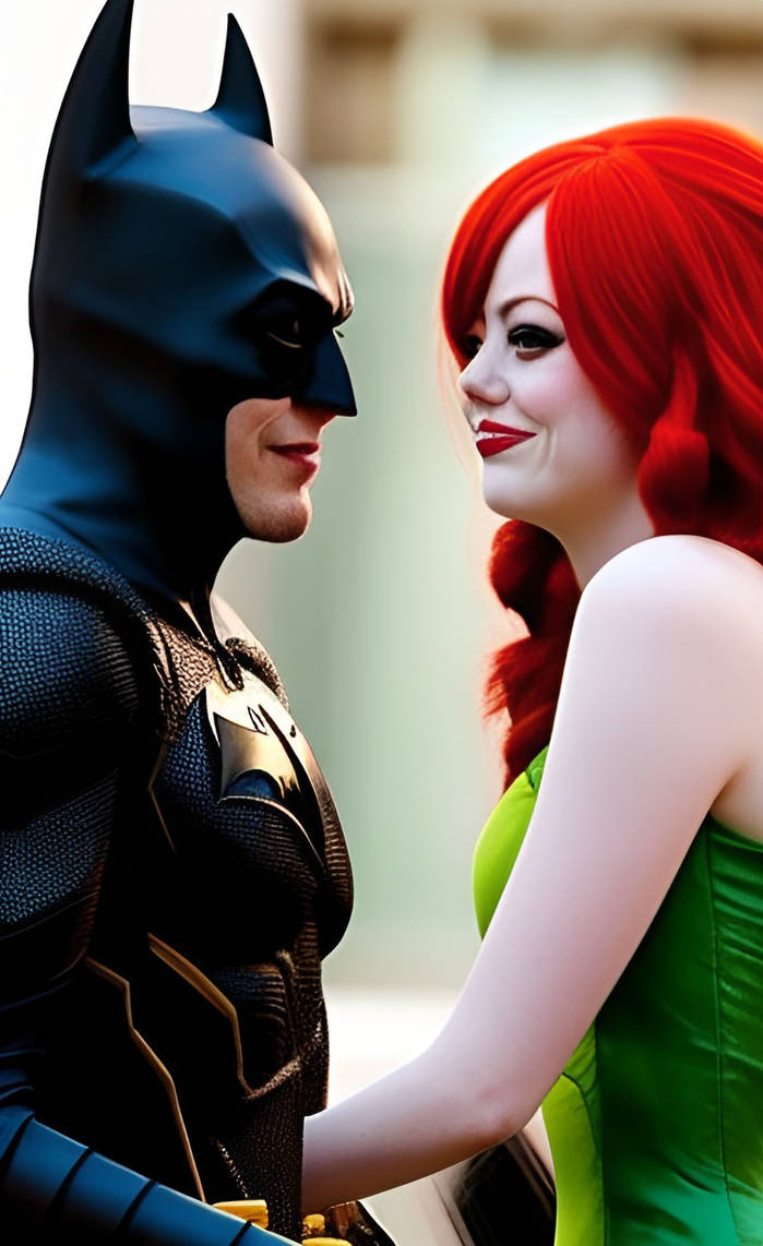 Emma Stone Poison Ivy Kissing Batman By Solidwheel02 On Deviantart