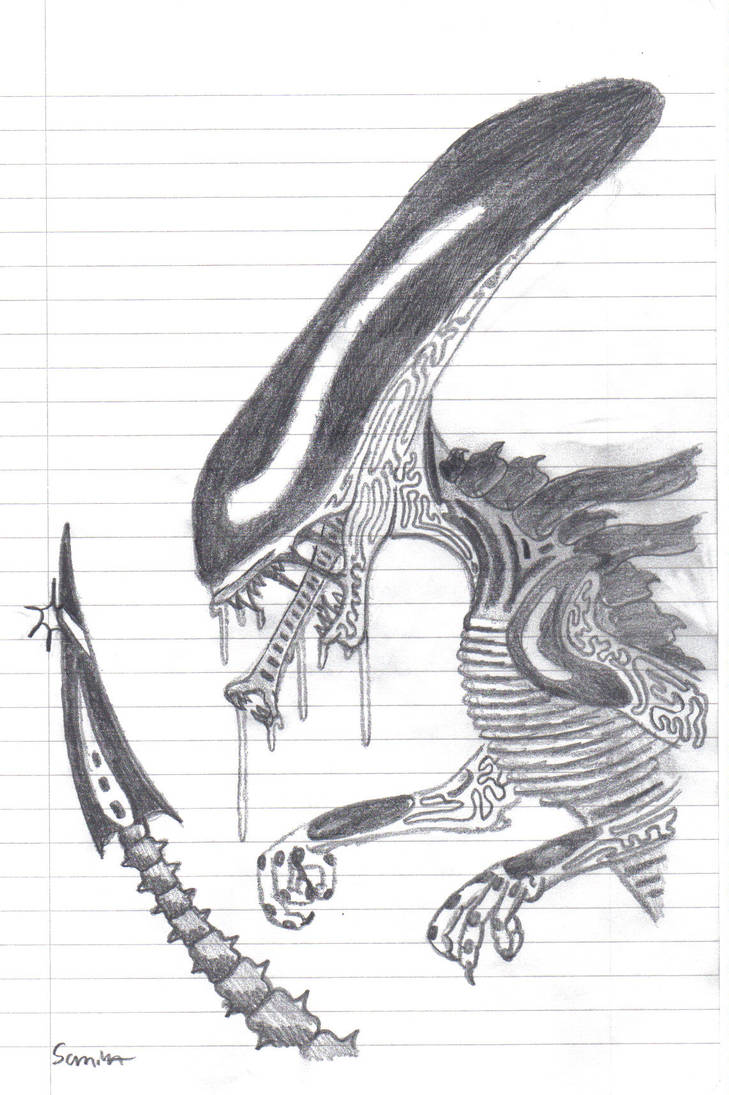 First Xenomorph Draw Ever By Xenopreddragon On Deviantart