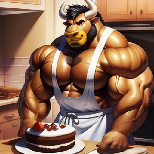 Xxxlbull Baking A Cake By Bulkbodyai On Deviantart