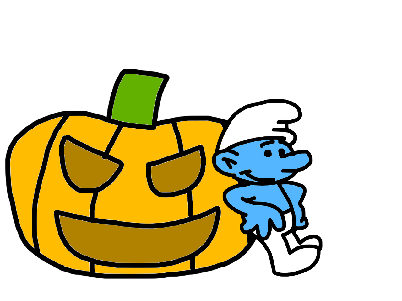 Smurf With A Pumpkin By Ultra Shounen Kai Z On Deviantart