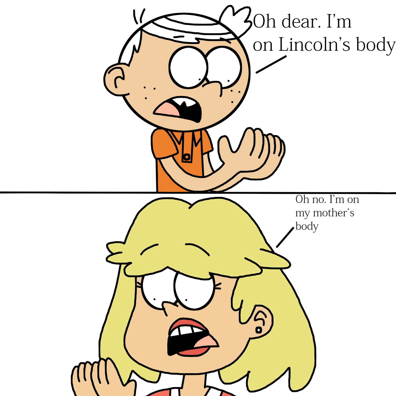 Lincoln Loud And Rita Loud Body Swapped By Ultra Shounen Kai Z On