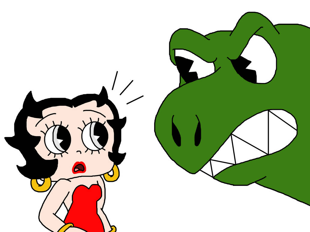 Betty Boop Sees A Tyrannosaurus Rex By Ultra Shounen Kai Z On Deviantart