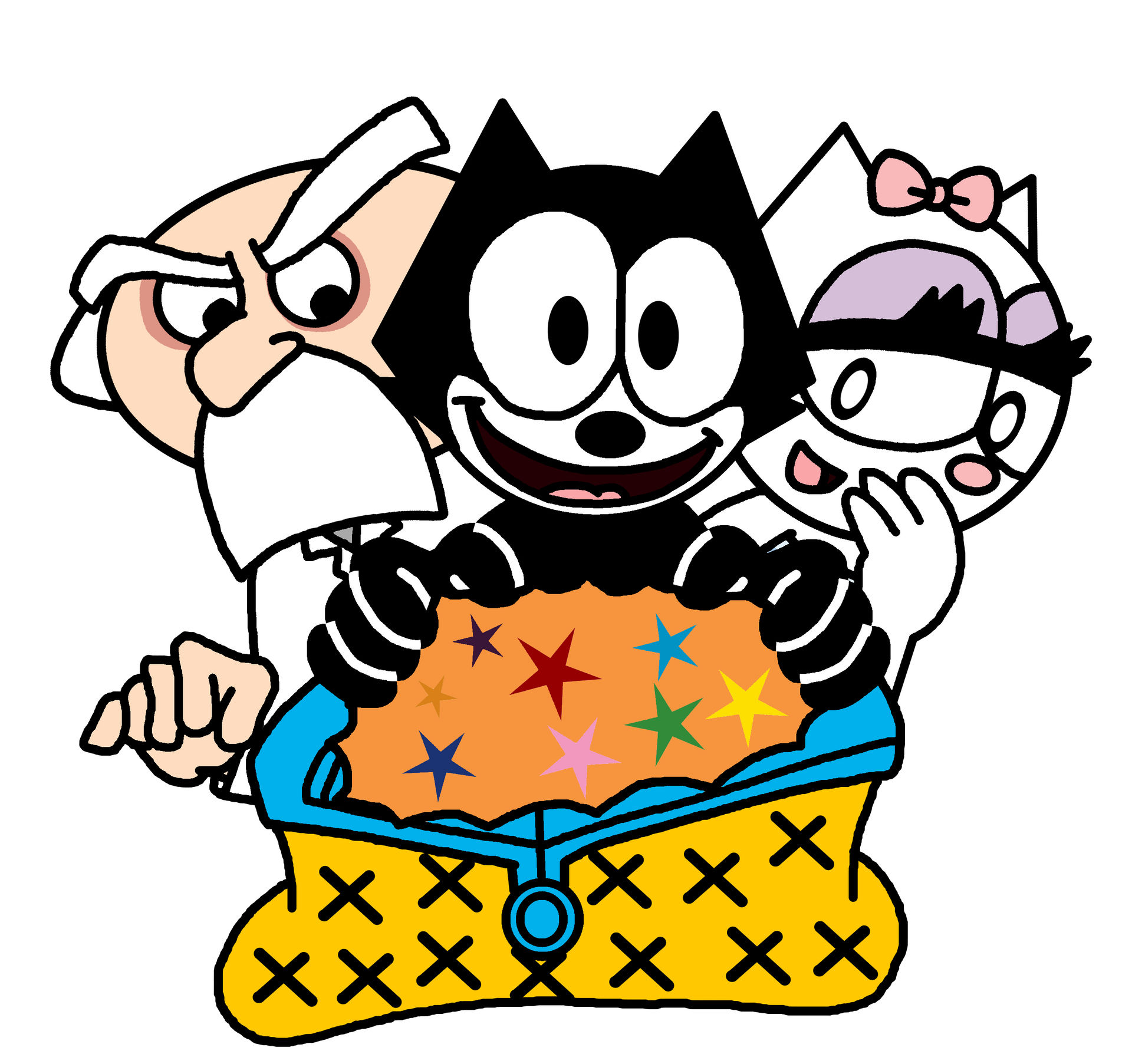 Felix Kitty And Professor With Magic Bag By Ultra Shounen Kai Z On
