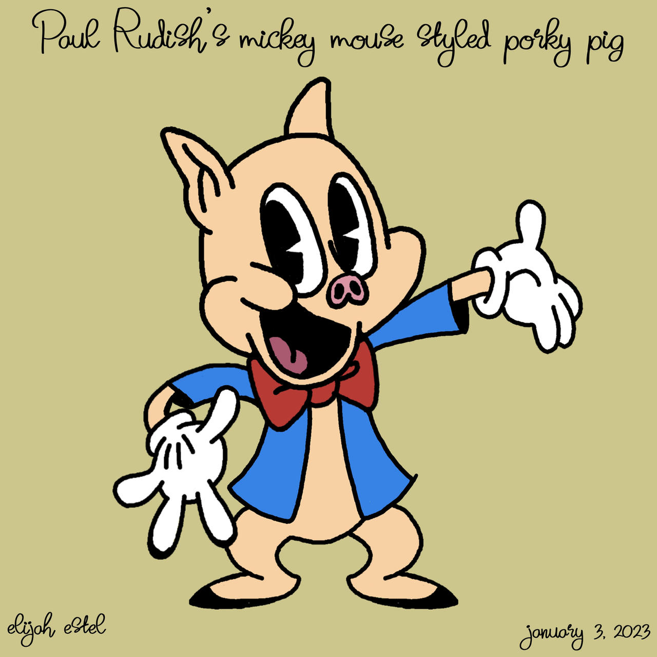 Paul Rudish's mickey mouse styled porky pig by EME2222 on DeviantArt Paul Rudish's mickey mouse styled porky pig by EME2222 on DeviantArt