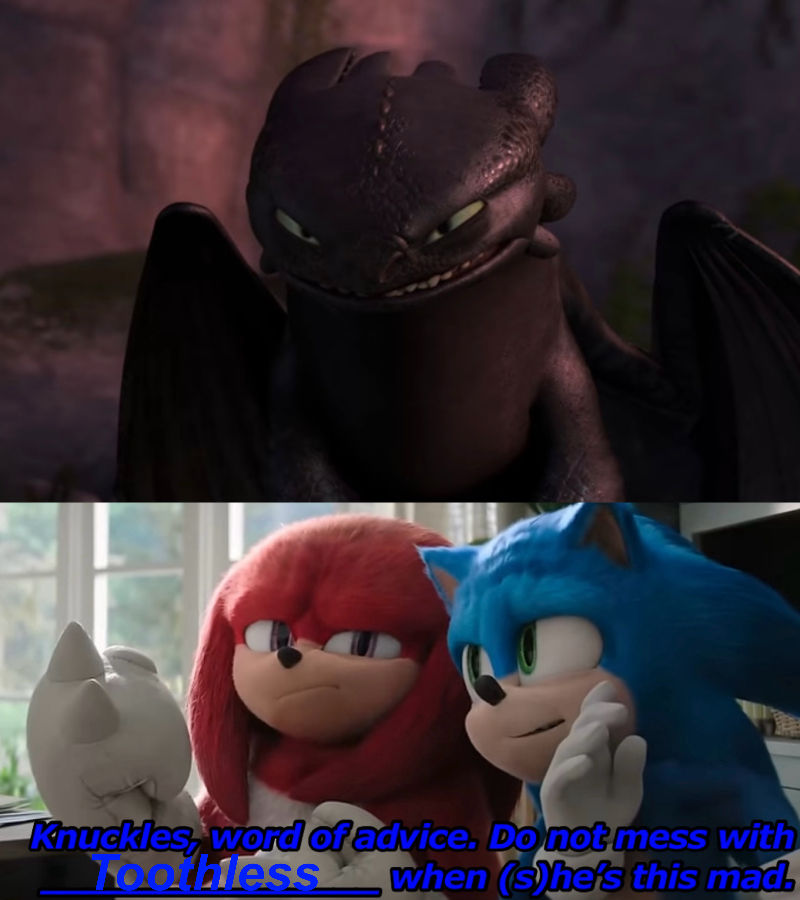 Sonic Advises Knuckles On Toothless Anger By Dracoawesomeness On