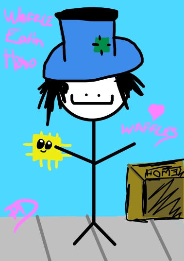 My lil Waffle eatin hobo by royswordsman on DeviantArt