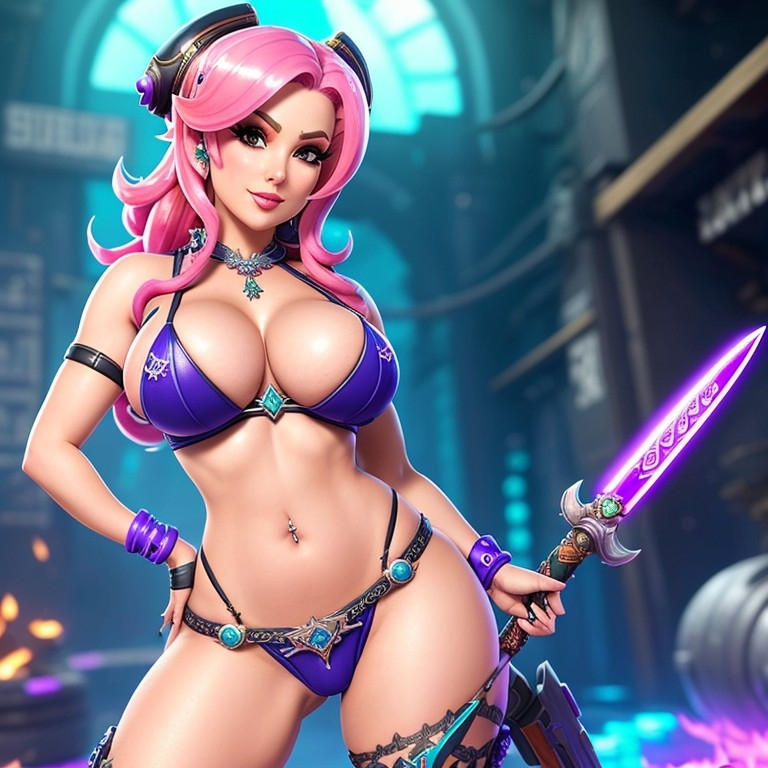 Pink Haired Cyber Battle Chick By Jaydiconart On Deviantart