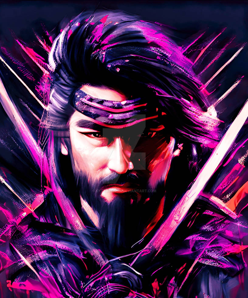Fierce Manga Samurai Warrior Japanese Japan Katana By Sytacdesign On
