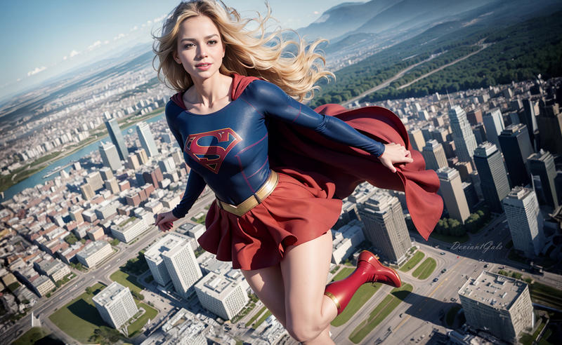 Supergirl Flying In City By Deviantgals On Deviantart