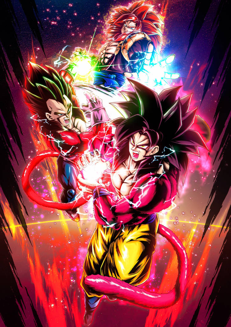 Goku Ssj4 Vegeta Ssj4 Gogeta Ssj4 By Davidferres On Deviantart