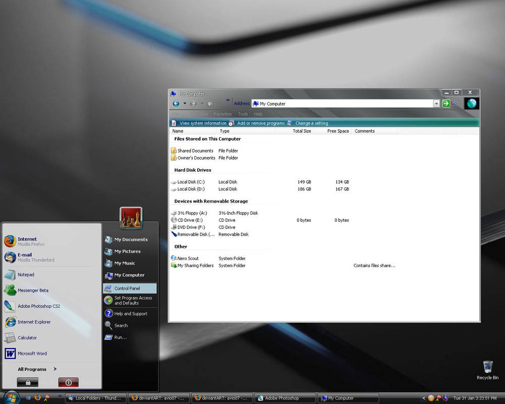 vista theme for xp by avio07 on DeviantArt