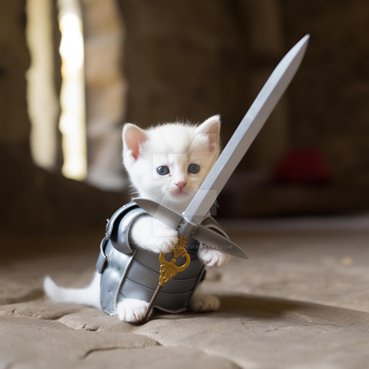 Brave White Kitten Knight By Coolarts223 On Deviantart