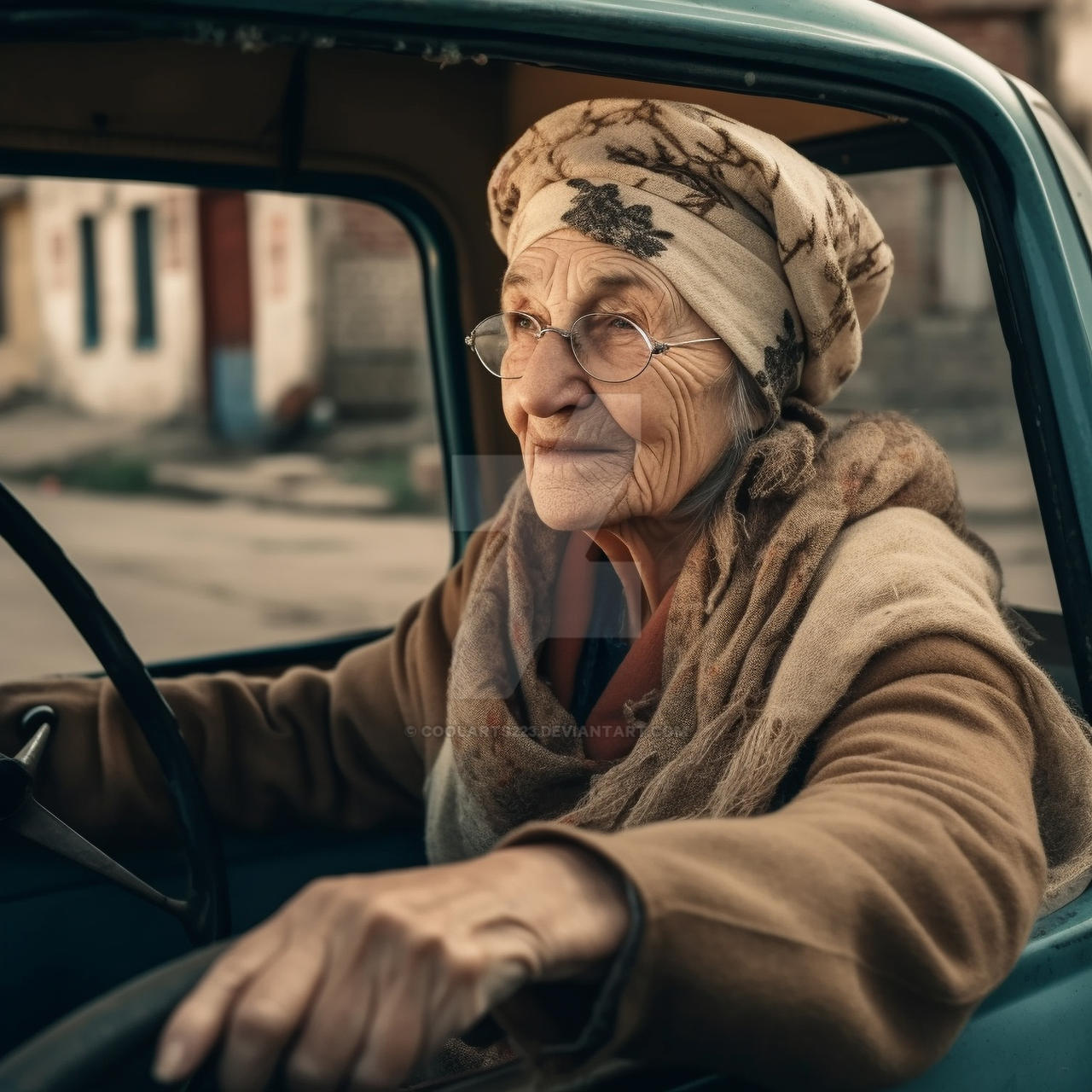 Cheerful Grandma Drives The Car By Coolarts223 On Deviantart