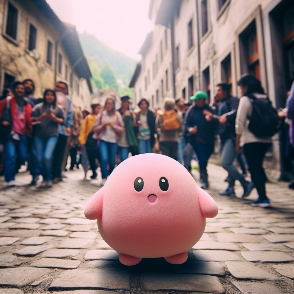 Kirby In Real Life On Street Among People By Coolarts223 On Deviantart