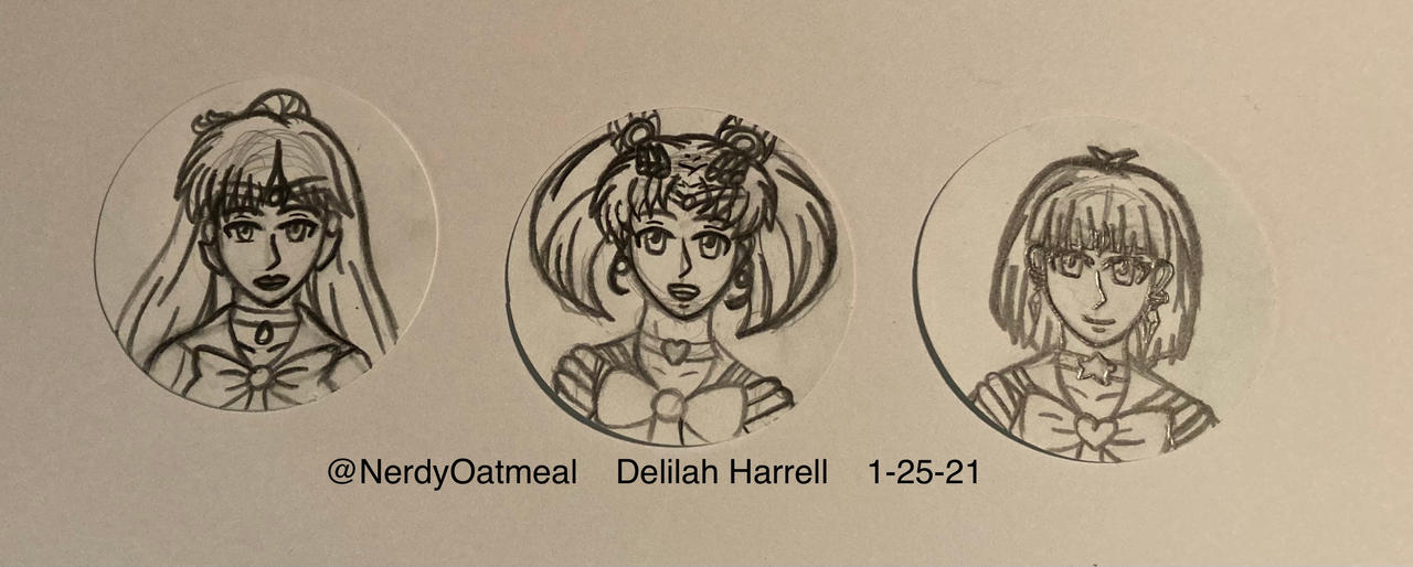 Sailor Moon Badge Outlines By Nerdyoatmeal On Deviantart
