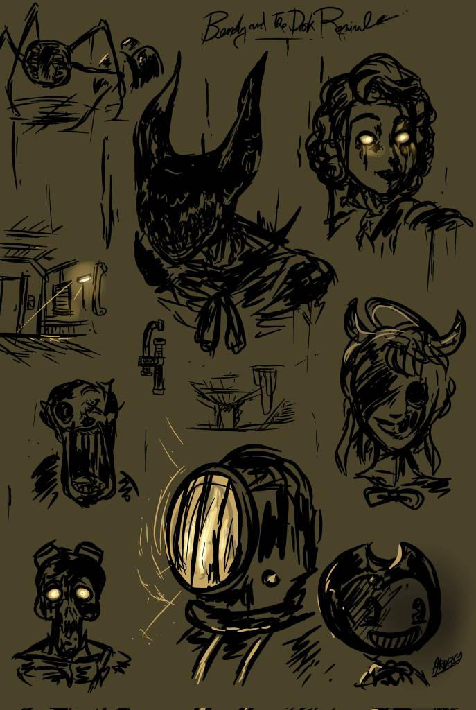 Bendy And The Dark Revival Ink Demon Fanart Sketch By Akageimp On