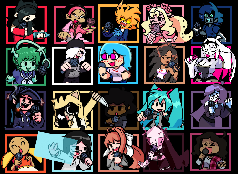 Fnf Mod Girls Vol 2 Box Collage By Joelleart13 On Deviantart