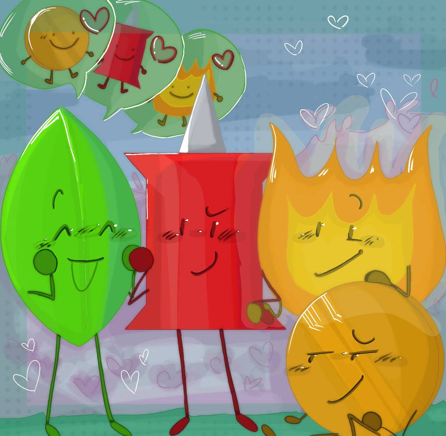 Pin X Leafy X Firey X Coiny Bfdi By Sobbingosc On Deviantart