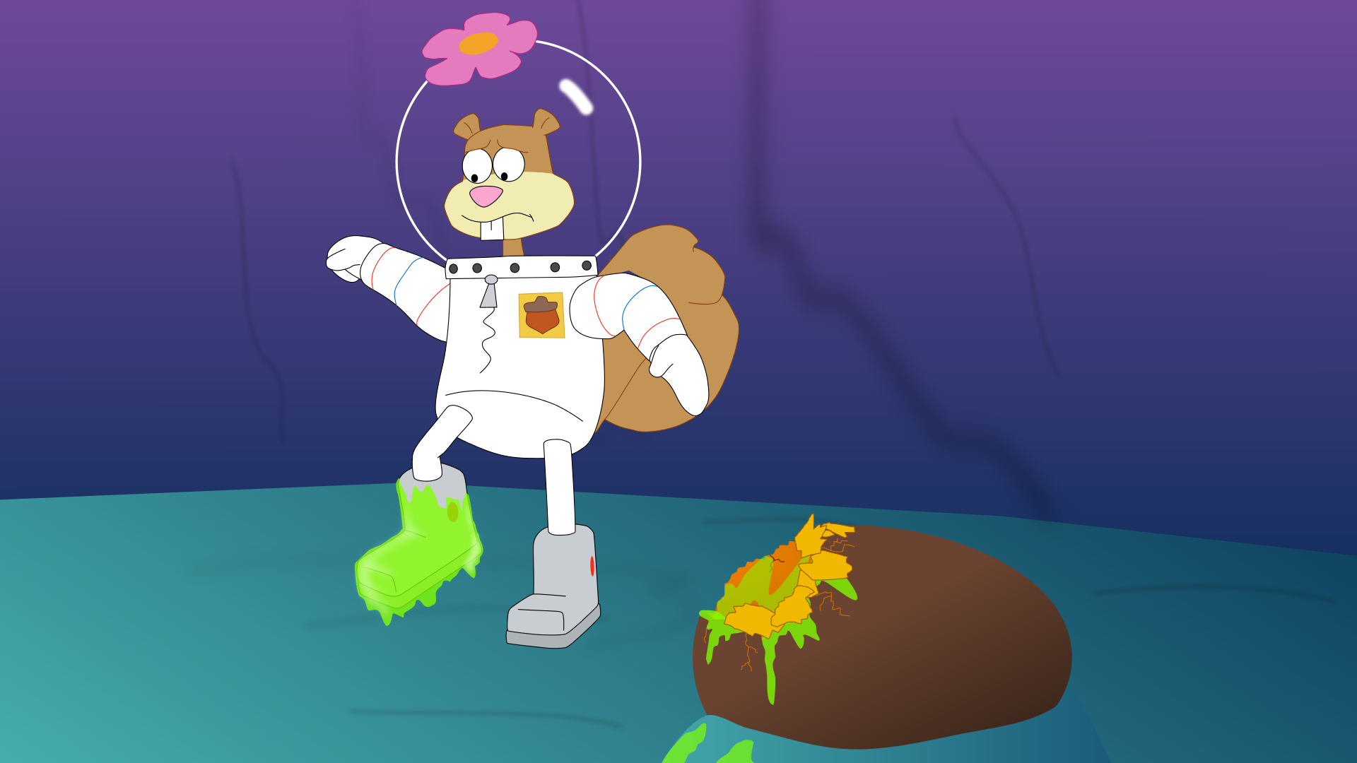 Sandy Cheeks Stepped In A Egg By Lucas53002 On Deviantart
