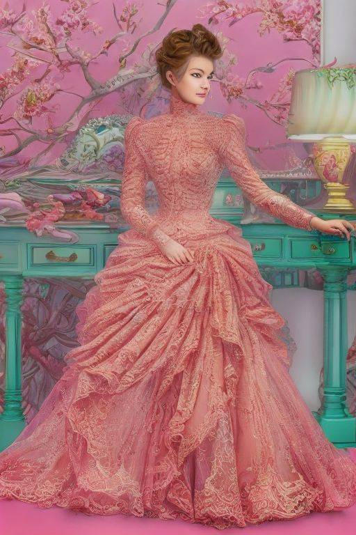 Pink Long Sleeve Victorian Style Corset Dress By Mommyslilprincess17 On