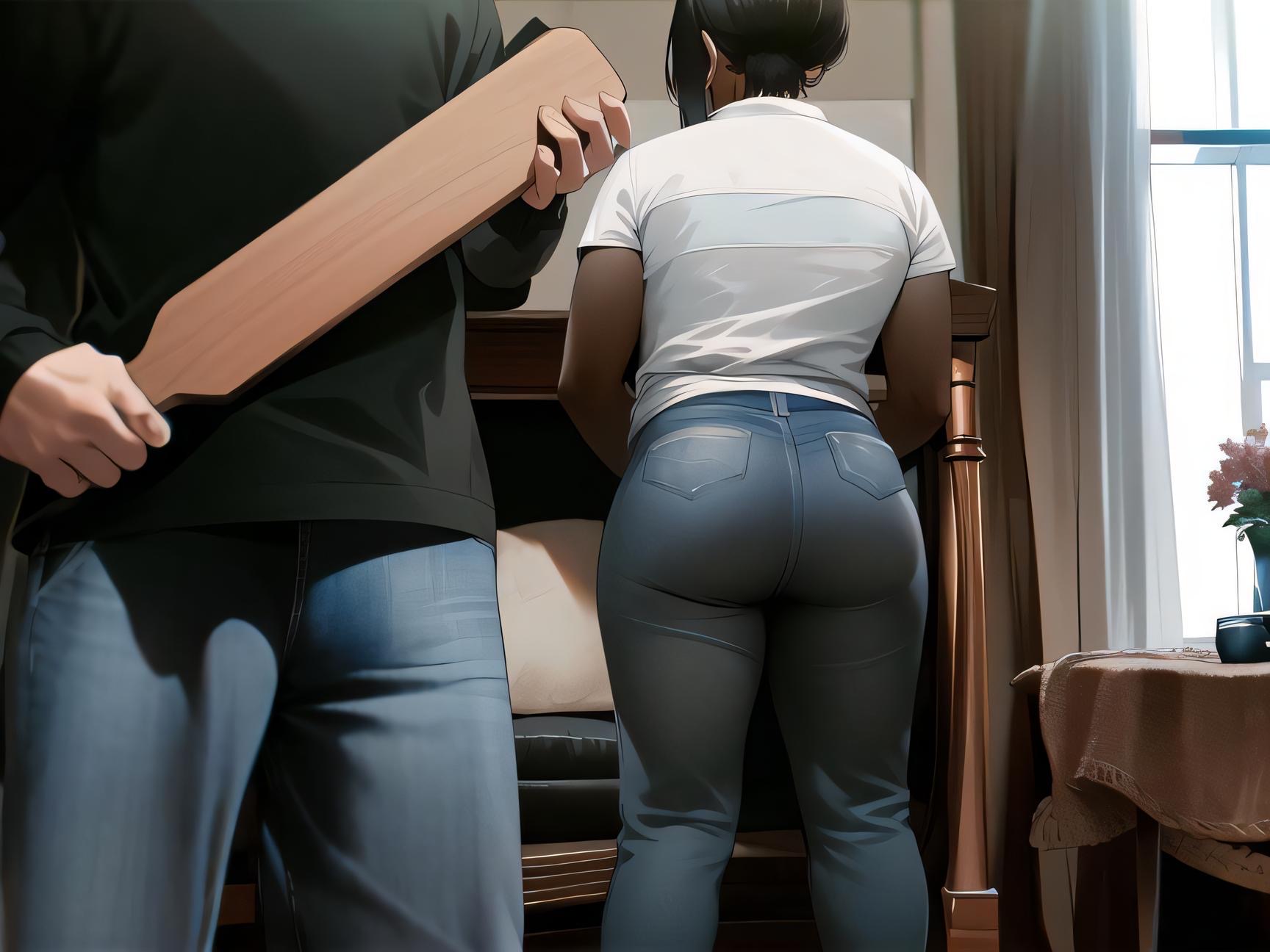 At Home Butt Paddling By Buttwhuppinart On Deviantart