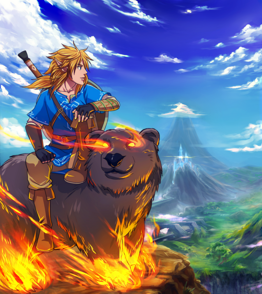 Commission : Link Mounted A Flaming Bear by ForeverMedhok on DeviantArt Commission : Link Mounted A Flaming Bear by ForeverMedhok on DeviantArt
