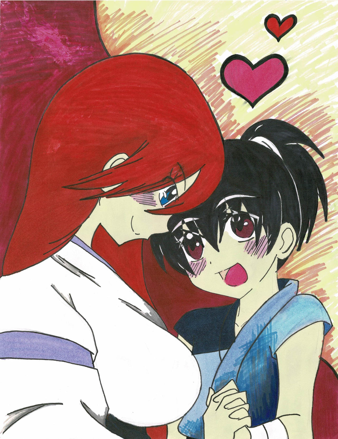 Kohaku And The Red Haired Priestess By Inkiebubbbles On Deviantart