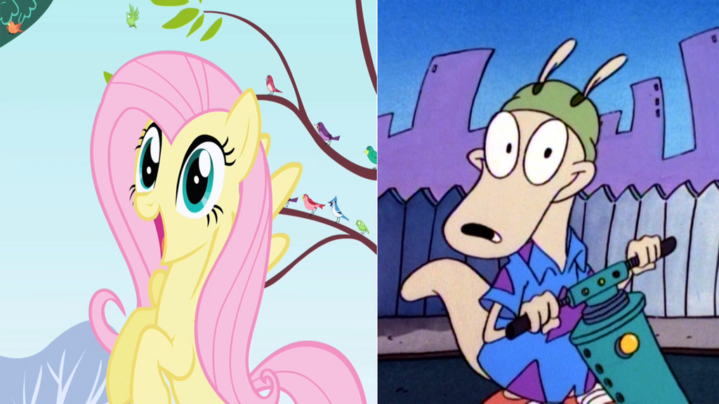 Fluttershy Encounters Rocko Wallaby By Homersimpson1983 On Deviantart
