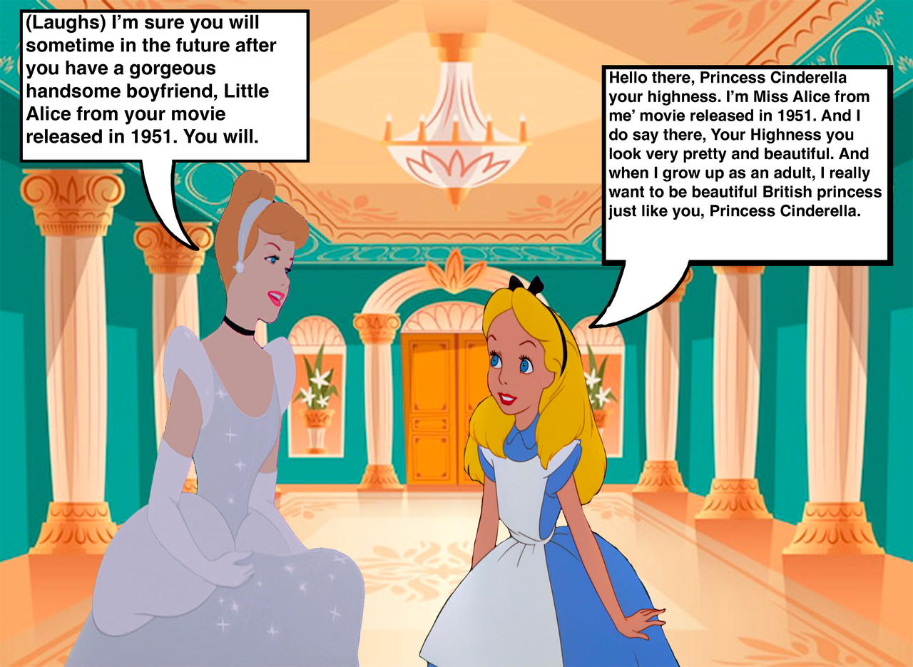 Alice Greets And Meets Princess Cinderella By Homersimpson1983 On