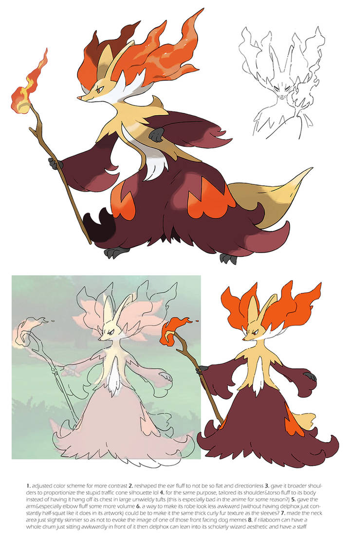 Delphox Redesign By Sylvaur On Deviantart