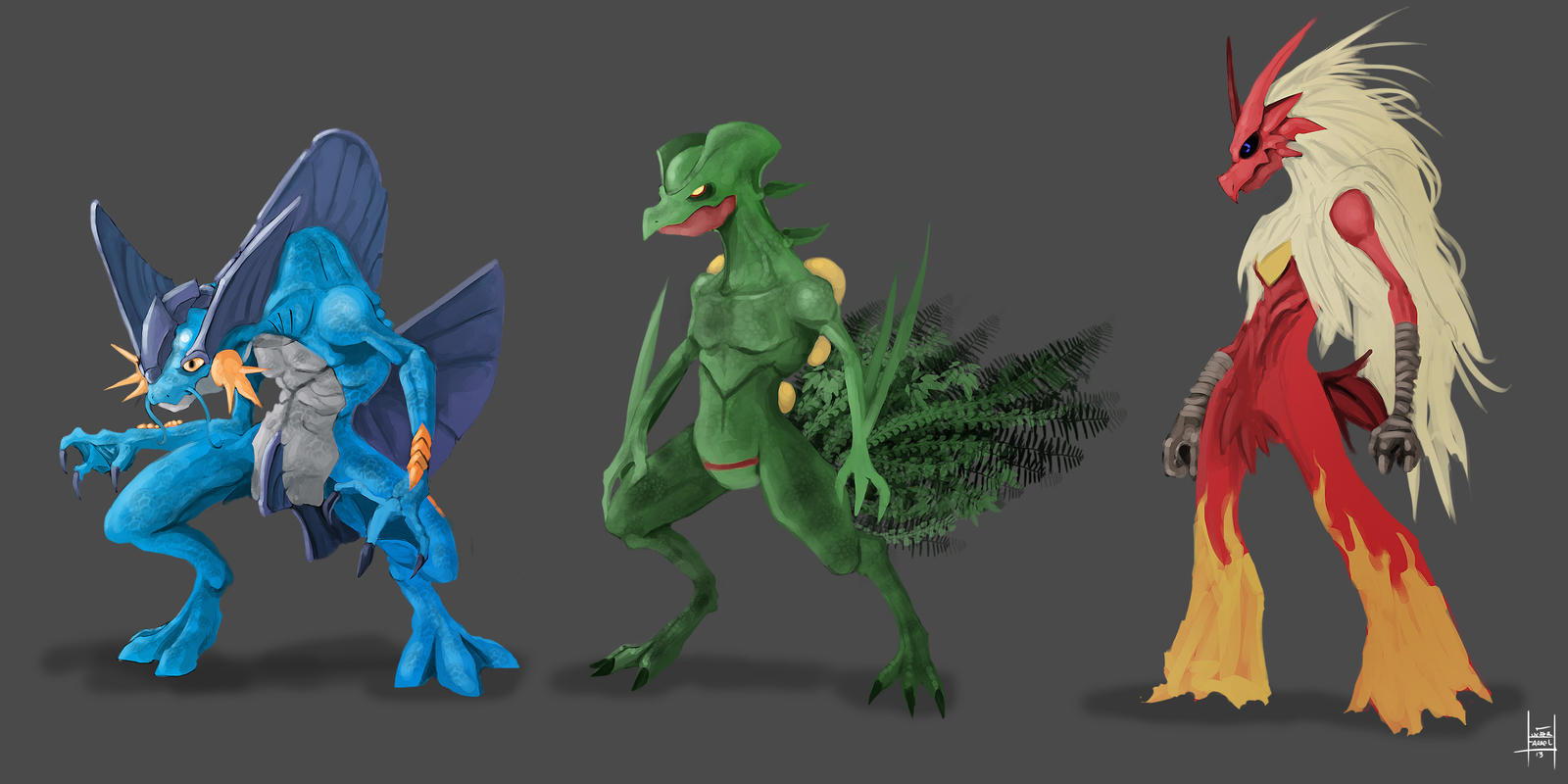 Swampert Sceptile Blaziken By X Vexxa On Deviantart