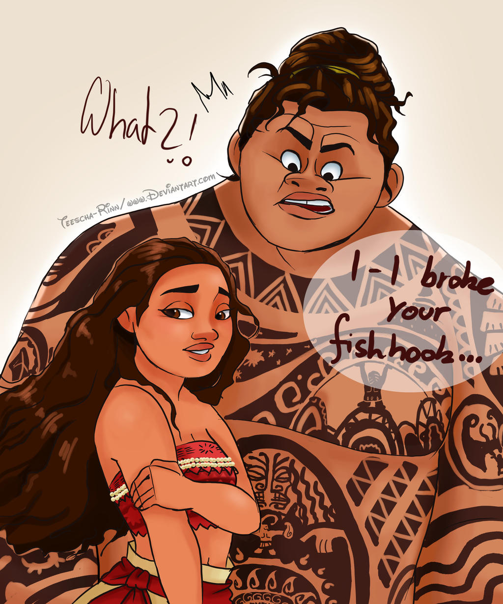 Maui X Moana Sketch By Freesiasart On Deviantart