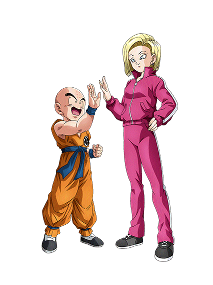 Krillin And Android 18 Dokkan Batltle Render By Princeofdbzgames On