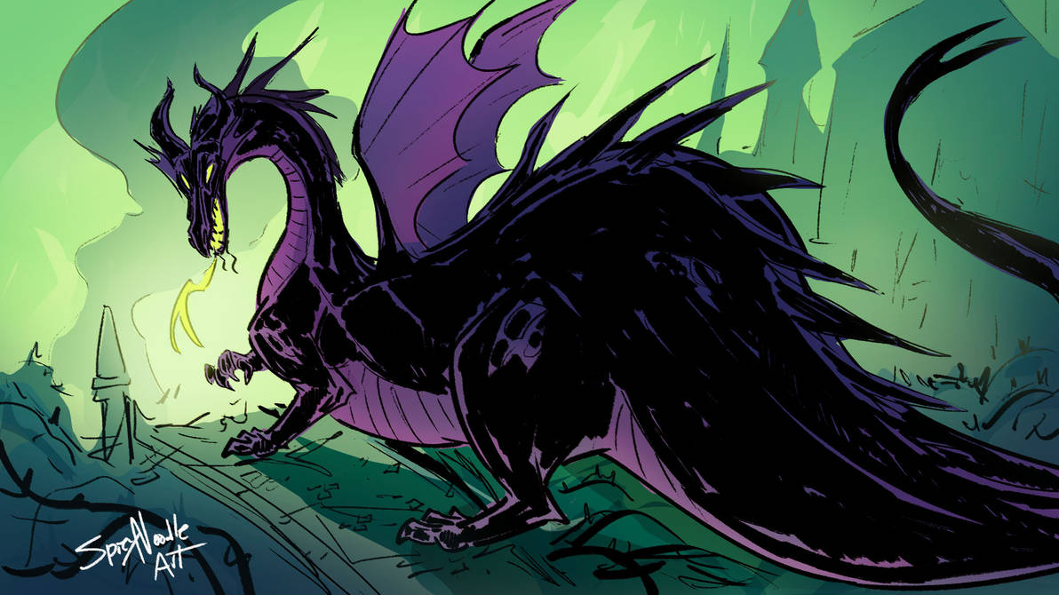 Maleficent Dragon Comic Style Test By Spicynoodleart On Deviantart