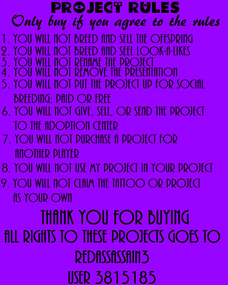Project Rules By Redassassin3 On DeviantArt project-rules-by-redassassin3-on-deviantart