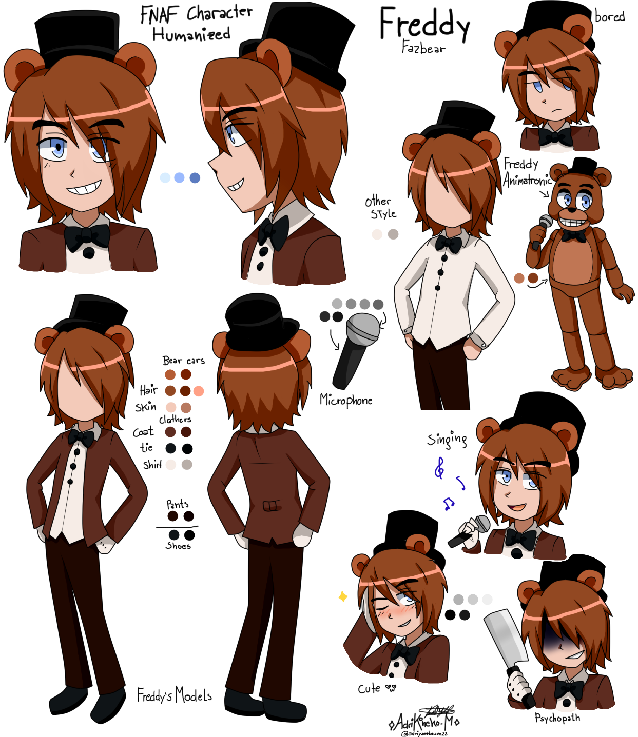 Freddy Fnaf Humanized By Adrikoneko Mizuiro By Adrikoneko Mizuiro On
