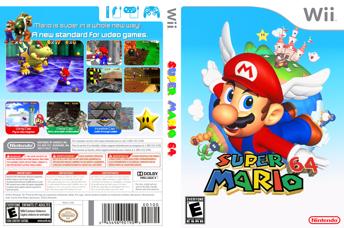 Super Mario 64 Wii Box Art Usa By Adzri64 On Deviantart