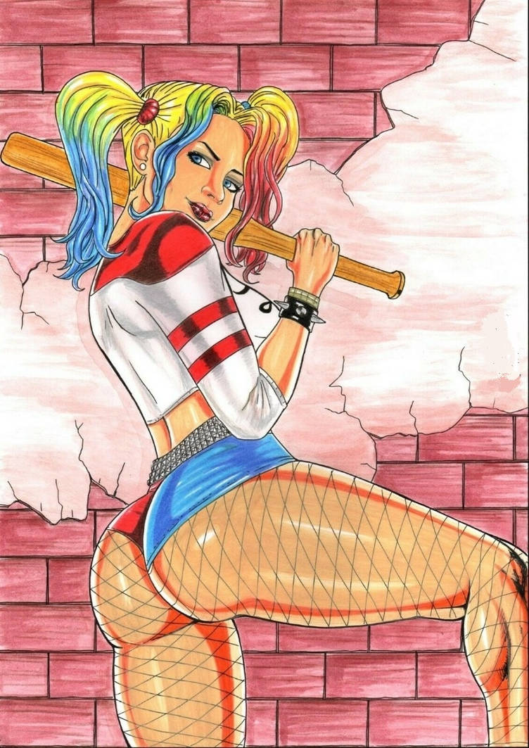 Harley Quinn W Bat By Inlookingout On Deviantart