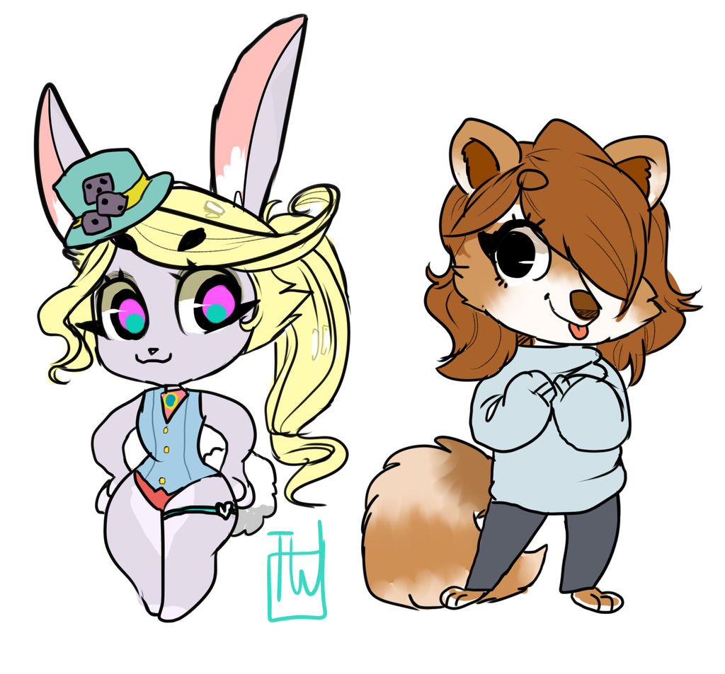 Chibi Furry Couple Comm By Temporarywizard On Deviantart