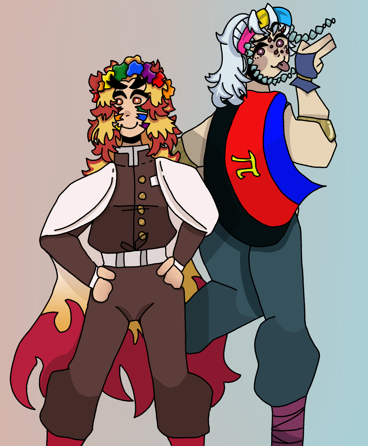 Pride Art Rengoku And Tengen By Darknessofdragons On Deviantart
