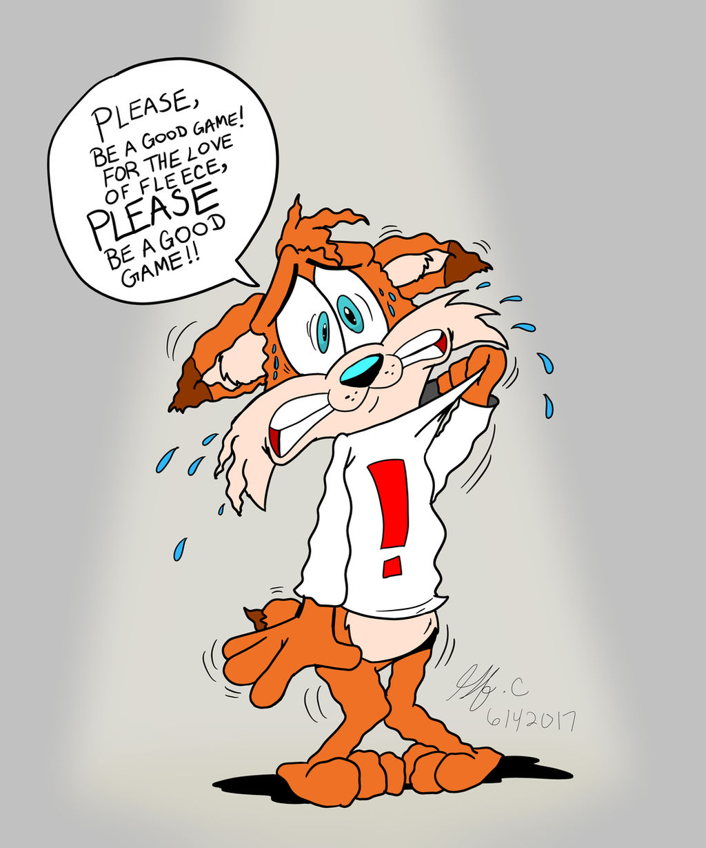 Bubsy Nervous Feline By Spongefox On Deviantart