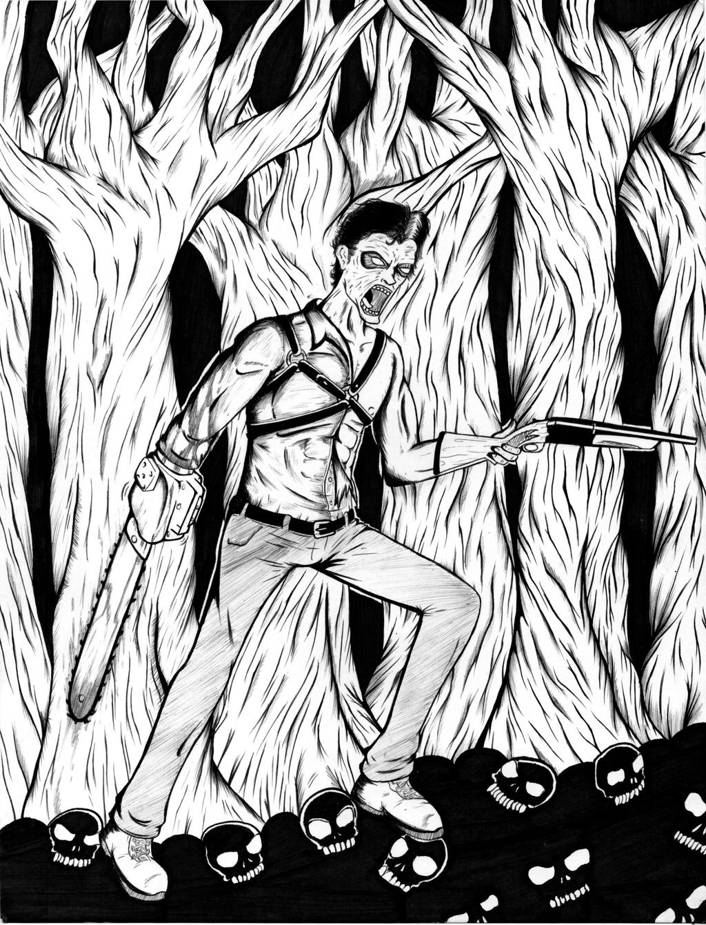 Ash Evil Dead Inktober By Art Josh On Deviantart
