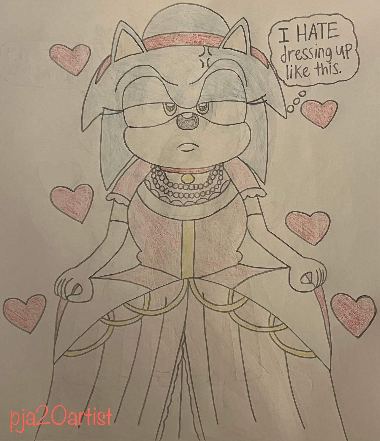 Sonic In Amys Party Dress By Pja20artist On Deviantart