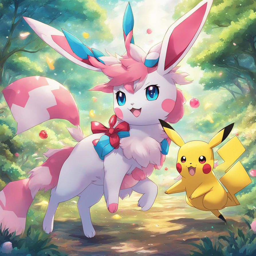 Sylveon X Pikachu By Atomcrosshuy2022 On Deviantart